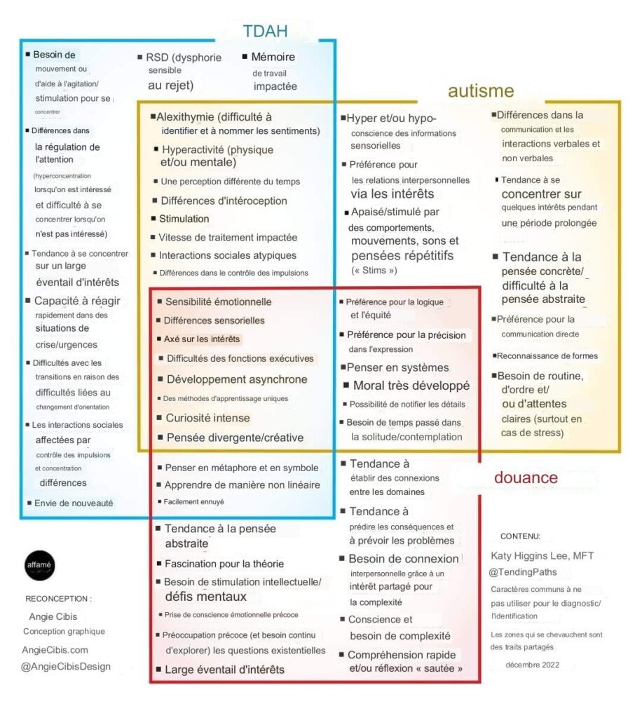 TDAH, TSA-SDI et HPI : Divergences et Similitudes - Neuroatypie